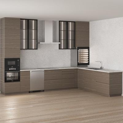 China Wooden Unassembled Kitchen Cabinets Semi Custom with MDF Carved door for sale