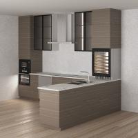 China Wooden Unassembled Kitchen Cabinets Semi Custom with MDF Carved door for sale