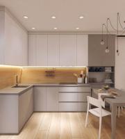 China Modern Style Plywood Kitchen Cabinets Italy Design Built In Pantry And Drawer Basket for sale