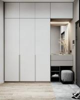 China Aluminum Glass Door Walk In Wardrobe Cabinets With Hanging Place and Mirror for sale