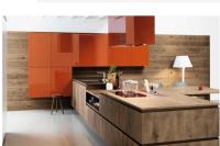 China Plywood Walnut Veneer MDF Kitchen Cabinet For house Furniture for sale