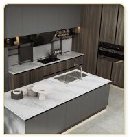 China Plywood Kitchen Cabinet With Kitchen Island Table For Home Improvement for sale