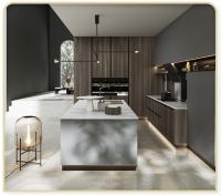 China Plywood Kitchen Cabinet With Kitchen Island Table For Home Improvement for sale