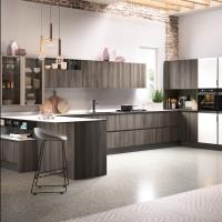 China 18mm Walnut Wood Membrane MDF Kitchen Cabinets For Kitchen Furniture for sale