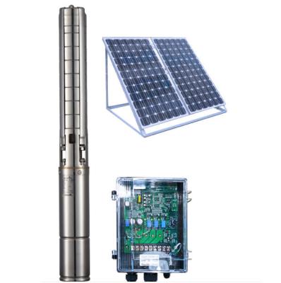 China 1 to 28 Cubic Meter H 4 Inch DC Solar Powered BLDC Water Pump for Irrigation for sale