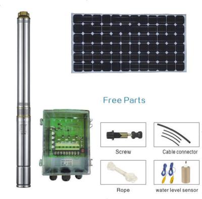China 72V DC Solar Submersible Deep Well Water Pump 3.2 CBM H Stainless Steel Centrifugal for sale