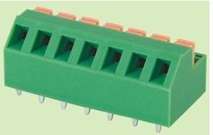China 5.08mm Pitch Green UL PCB Spring Terminal Block for sale