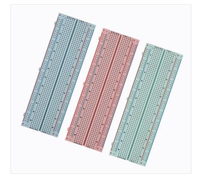 China 830 Point  Full Size Green Breadboard for prototyping to Develop DIY  with blue and red contacts for sale