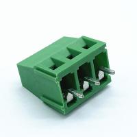 China 3 Poles 5.0mm Pitch Brass Cage PCB Screw Terminal Block 300V 10A for sale