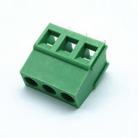 China 3 Poles 5.0mm Pitch Brass Cage PCB Screw Terminal Block 300V 10A for sale