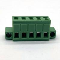 China 300V 10A M2.5 Screw Fixed Ear Plug-In Brass Terminal Block for sale