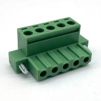China 300V 10A M2.5 Screw Fixed Ear Plug-In Brass Terminal Block for sale