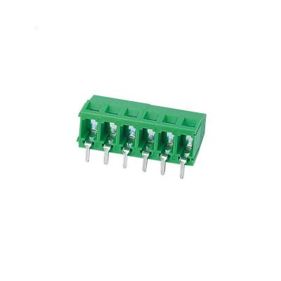 China 300V 5.0mm Pcb Mount Screw Terminal Right Angle HQ128R Brass Cage for sale