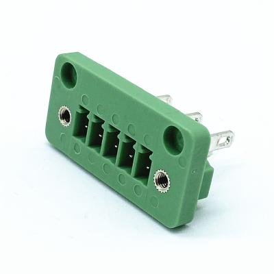 China Screw Type Plug-In Terminal Block HQ15EDGWB-3.81mm Pitch Brass for sale