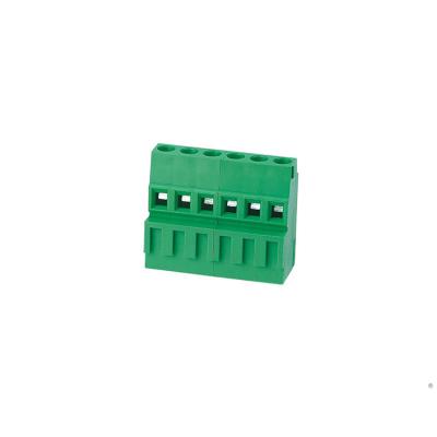 China Green Wire Bus Bar Screw Terminal Block Pcb Type Connector HQ128H-5.0/5.08 for sale