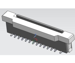 China SMT Vertical FPC Connector 50 Pin 0.5mm Pitch 5.6mm Height ZIF with Cover for Industrial Applications for sale