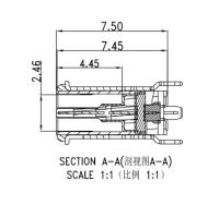 China 24-Pin USB Type C Vertical Connector SMT 7.45mm Height IPX8 Waterproof 5A Current Rating for sale