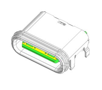 China USB 3.0 Type C 16-Pin Female Connector IPX7 Waterproof 5.0A 5.0V SMT Right Angle for sale