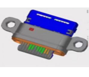 China USB 3.0 Type C 24-Pin Female Connector with IPX8 Waterproof Rating and Stainless Steel Shell for sale