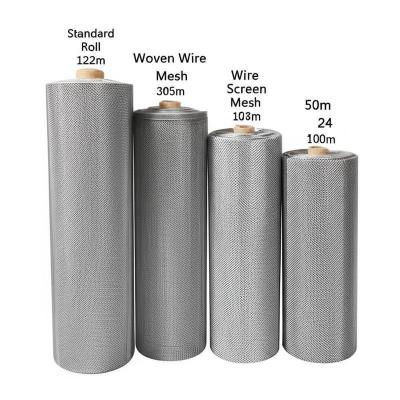 China Standard Roll 122m 305m 50m 100m Woven Wire Mesh Screen Mesh Size 10 24 Mesh Separation Used in Screening and Separation for sale