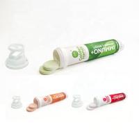 China Customize Plastic Effervescent Tablet Tubes with Desiccant Cover and Customized Color for sale