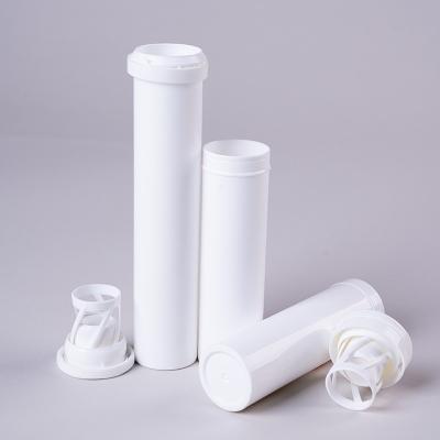 China PP Material Offset Printing Effervescent Tablets Bottle with Desiccant Flip Cover for sale