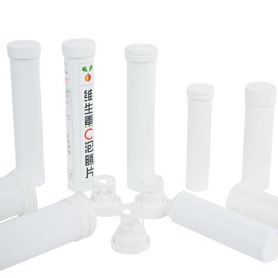 China Custom Empty Plastic Bottle Effervescent Tablets Tube with Desiccant Cap and Minerals for sale