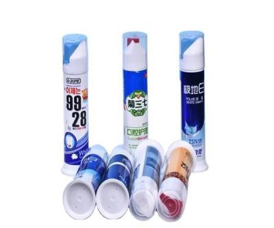 China 100 110ml Personal Care Airless Toothpaste Pump Tube Bottle for Toothpaste Packaging for sale