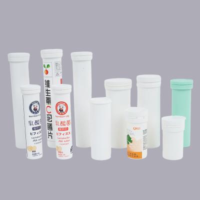 China Custom 84mm 92mm 99mm 96mm 133mm 144mm PP Collar White Empty Effervescent Tube with Cover for sale