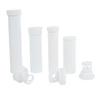 China Food Grade PP Vitamin C Effervescent Tablet Tube with Spiral Cover and Customized Logo for sale