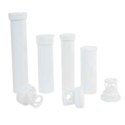 China Food Grade PP Vitamin C Effervescent Tablet Tube with Spiral Cover and Customized Logo for sale