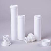 China Food Grade PP Plastic Effervescent Tablet Tube Bottle with Custom White Print and Cap for sale