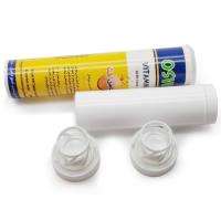 China Effervescent Tablet Packaging 24mm PP Empty Plastic Tubes with Dessicant and Vitamin C for sale