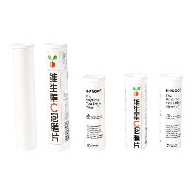 China Customized Logo Color Empty Plastic Tube For Vitamin C Plus Effervescent Tablets for sale