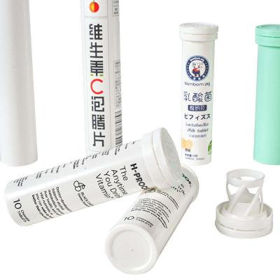 China Supply Customized Logo Design Empty Vitamin C Plus Effervescent Tablet Tube With Cap for sale