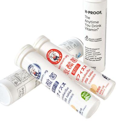 China Matte Surface Handling Effervescent Tablet Tube for Custom White Soft Drink Bottle Logo for sale