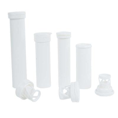 China Customized Plastic Packaging Vitamin C Effervescent Tablet Tube with Desiccant Cover for sale