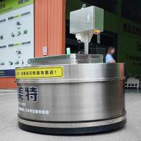 China Intelligent Robotic Feed Pusher 24H Timed Working Cross‑shed Feed Pushing Robot For Cow Barn for sale