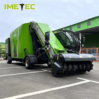 China IMETEC 12cbm Self-Propelled TMR Mixer All-In-One Loader Mix Spreader with Manganese Steel Construction for sale