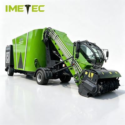 China 4WD Double Auger Silage Feed Wagon TMR Mixers Cow Milk Yield Boost Breeding for sale
