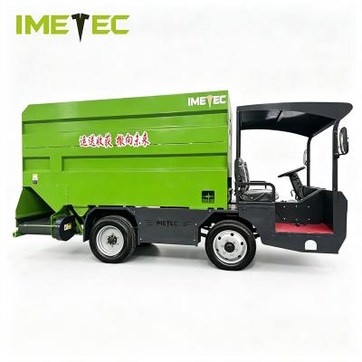 China Customized Four Wheel Electric Feed Spreader TMR Wagon Cart Full Hydraulic for sale