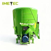 China Imetec 3-60m Adjustable Capacity Vertical TMR Feed Mixer with Tungsten Carbide Coated Blades and Electronic Weighing System for sale