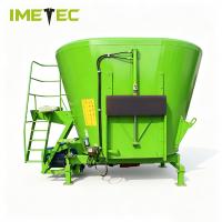 China Imetec 3-60m Adjustable Capacity Vertical TMR Feed Mixer with Tungsten Carbide Coated Blades and Electronic Weighing System for sale
