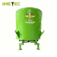 China IMETEC Vertical Auger TMR Mixer with Stainless Steel Construction and Hydraulic Unloading Door for Dairy & Beef Farms for sale