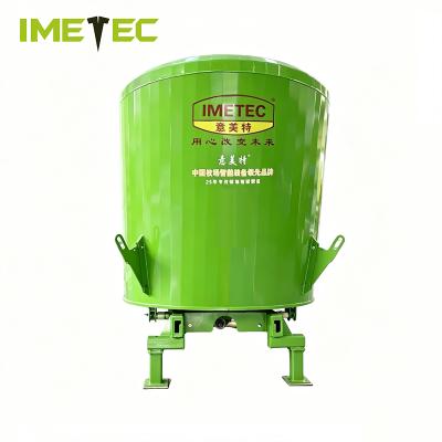 China Imetec 3-60m Adjustable Capacity Vertical TMR Feed Mixer with Tungsten Carbide Coated Blades and Electronic Weighing System for sale