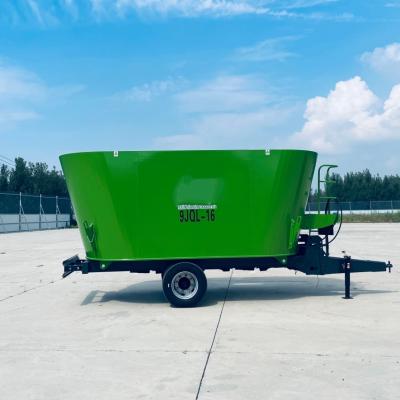 China 16m³ Vertical Trailed TMR Mixer with 8mm Thick Wear-resistant Tank and Optional Avery Weight-Tronix Weighing System for sale