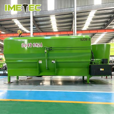 China IMETEC Horizontal Stationary TMR Mixer with Twin Augers – Fixed Series for Consistent Total Mixed Ration Production for sale