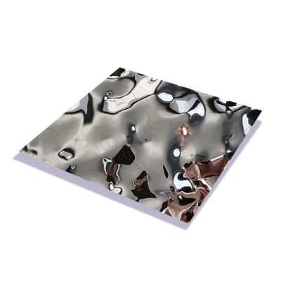 China Decorative SUS304 Embossed Stainless Steel Plate Water Rippled PVD Sheets for sale