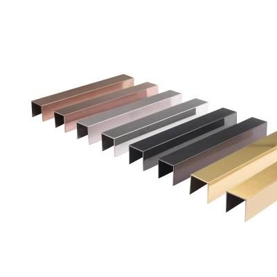 China Decorative 304 316 430SS Stainless Steel Tile Trim Strip Mirror Finish PVD Coated for sale