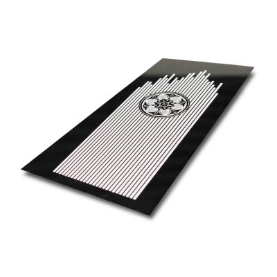 China Mirror Finish Etched SS Stainless Steel Elevator Door Panel Custom Design for sale